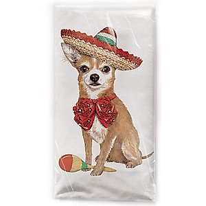 Mary Lake-Thompson Chihuahua Sombrero Cotton Flour Sack Kitchen Towel