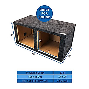 Bbox Dual Sealed 15 Inch Subwoofer Enclosure Engineered for Kicker Solo-Baric Model L5 & L7 Subwoofers - Car Subwoofer Boxes & Enclosures & Subwoofer Box Improves Audio Quality, Sound & Bass