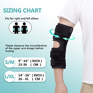 fibee Elbow Brace for Ulnar Nerve Entrapment,Cubital Tunnel Brace for Sleeping,Adjustable Elbow Immobilizer for Tendonitis,Arthritis and Pain Relief,Elbow Stabilizer Brace for Men and Women(L/XL)