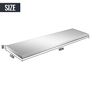 KODOM Concession Shelf 72L x 12W Inch, Stainless Steel Drop Down Folding Serving Food Shelf Stand Serving for Concession Windows