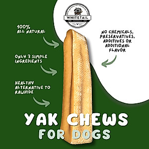 WhiteTail Naturals - Yak Cheese Dog Chews - Long Lasting Tough Dog Bones for Aggressive Chewers & Teething Puppies - All Natural Himalayan Dental Milk Chew Bone (6, Medium)