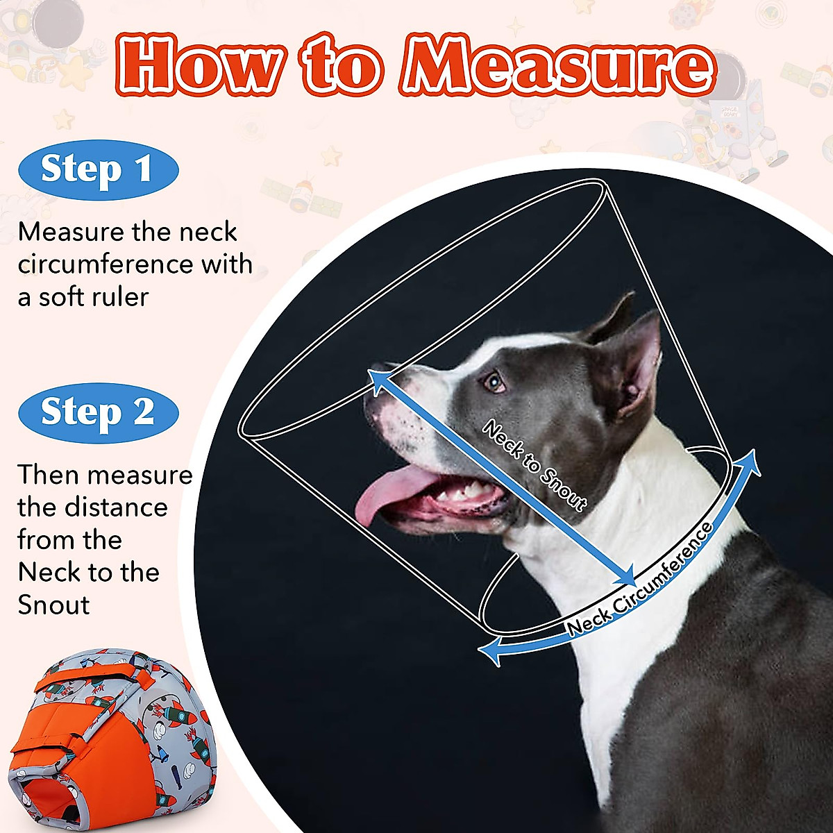 LeLePet Dog Cone Collar, Soft Dog Cone, Dog Cones for Meidum Dogs, Soft Cone for Dogs After Surgery, Dog Cone Alternative, Adjustable Dog Recovery Cone to Prevent Licking, Elizabethan Collar for Dogs