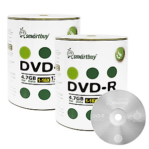 Smart Buy 200 Pack DVD-R 4.7gb 16x Logo Blank Data Video Movie Recordable Disc, 200 Disc 200pk