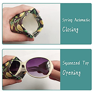 WOW DING 3 PACK Sunglasses Case, Eyeglasses Pouch for Women, Portable Leather Soft Glasses Cases with Cleaning Cloth