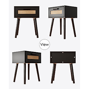 Aobafuir Wood Nightstand, Night Stand for Bedroom, Bedside Table with Drawers, Farmhouse End Table with Storage for Living Room (Bohemian)