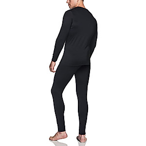 ATHLIO Men's Thermal Underwear Set, Winter Hunting Gear Comfort Fit Long Johns, Base Layer Top & Bottom for Cold Weather, Comfort Fit Set Black, Large