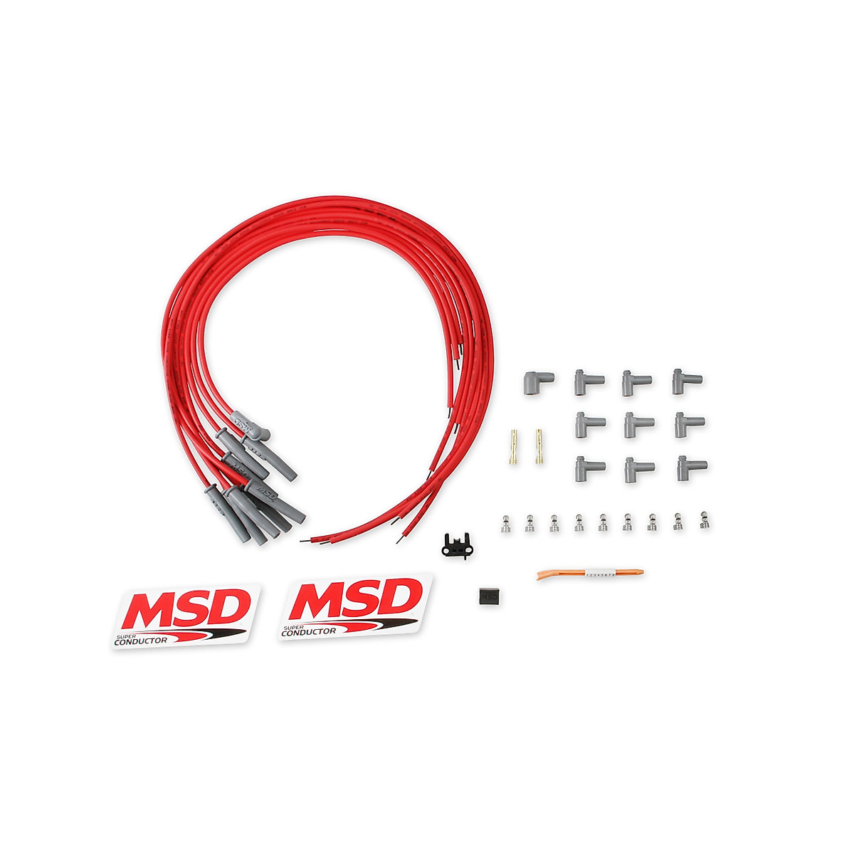 MSD 31189 Super Conductor Spark Plug Wire Set, Multi-Angle Plug, HEI Cap