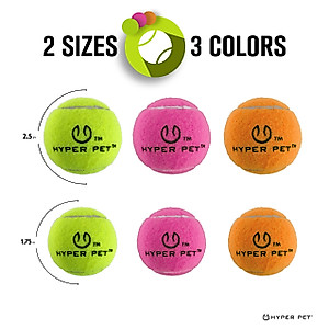 Hyper Pet Tennis Balls for Dogs - 12 Pack 2.5" for Exercise and Fetch, Interactive Toys, Great for Small Breeds