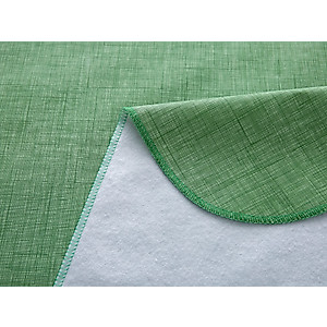 Pioggia Vinyl Tablecloth with Flannel Backing Rectangle Waterproof Oil-Proof Plastic Table Cloth Wipeable PVC Table Cover for Indoor and Outdoor (Dark Green, 60 x 84 Inch)