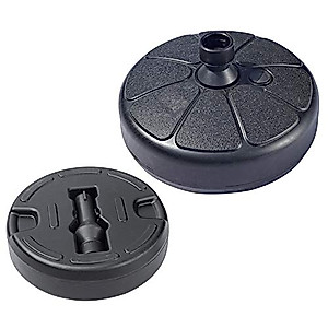 Braceus Patio Umbrella Base, Water Filled Round Patio Yard Umbrella Stand Parasol Base Holder with 1.3" -1.5" Pole Diameters for Outdoor, Lawn, Garden, Beach Black