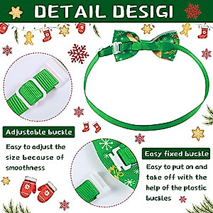 80 Pcs Christmas Dog Bow Ties 40 Pet Dog Bow Ties 40 Pet Neckties Santa Christmas Tree Snowman Candy Cane Adjustable Collar Dog Tie Accessories for Dog Cat Christmas Holiday Decoration (Santa Style)