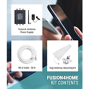SureCall Fusion4Home Cell Phone Signal Booster up to 3000 sq ft, Boosts 5G/4G LTE, Yagi Outdoor Antenna, Home & Office Multi-User All Carrier, Verizon AT&T Sprint T-Mobile, FCC Approved, USA Company