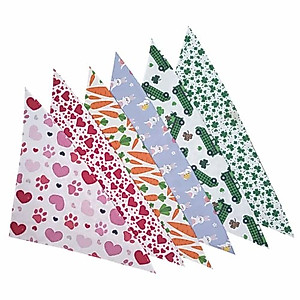 AQIYI Valentine's Day Easter Dog Cat Bandana Triangle Reversible Pet Scarf Pet Bandana (6)