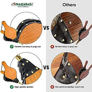 Amagabeli Fireplace Bellows 17"x 7.5" Air Blower Cast Nozzle for Outdoor Camping BBQ Grill Chimney Hand Bellow Pump Pit Barbeque Fire Tools Accessories ( Wooden Color)