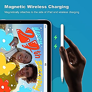 iPad Pencil Same as Apple Pencil 2nd Generation with Magnetic Wireless Charging, 13-Hour iPencil Stylus Compatible with iPad Pro 11in1/2/3/4, iPad Pro12.9in3/4/5/6, iPad Air4/5, iPad Mini 6 (White)