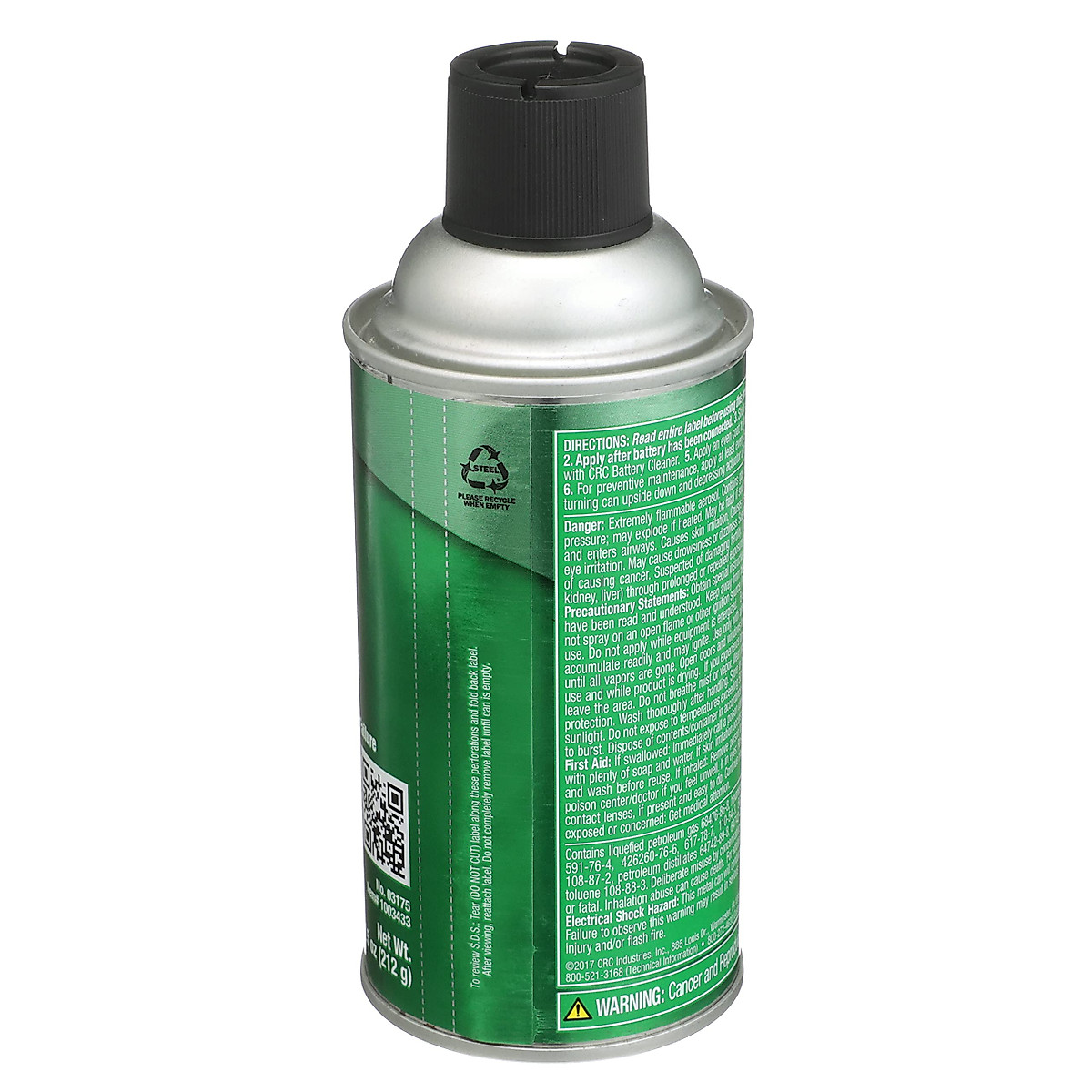 CRC Battery Terminal Protector, 7.5 Wt Oz, Lead-Free, Enhances Battery Life, Prevents Corrosion-Related Leakage, Aerosol Spray