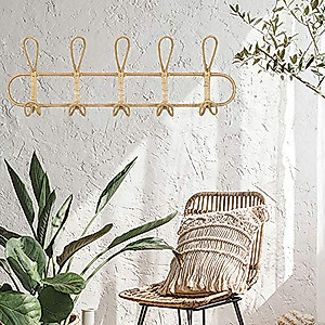 Gravo Large Rattan Wall Hooks Clothes Hat Hanging Hook Crochet Cloth Holder Organizer Hangers Decor for Home Decor