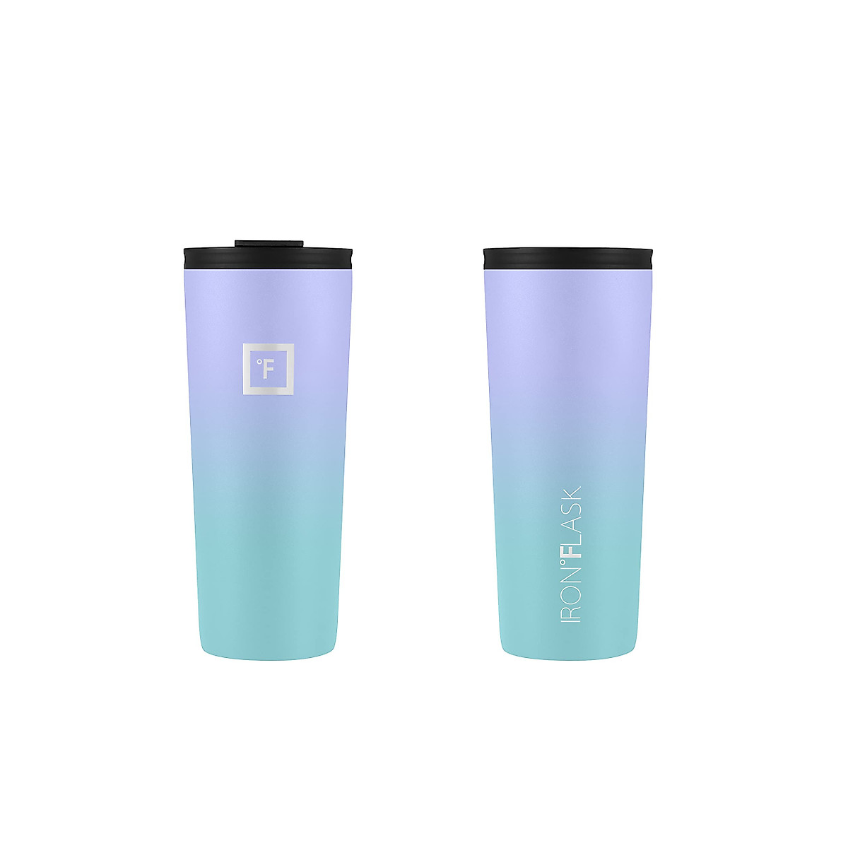IRON °FLASK Classic Tumbler 2.0-2 Lids (Straw/Flip), Vacuum Insulated Stainless Steel Water Bottle, Double Walled, Drinking cup, Thermo Travel Mug - Cotton Candy, 24 Oz