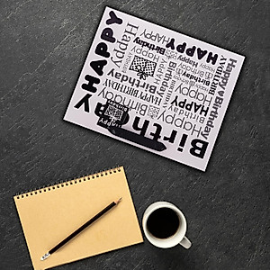 JWSCYSY 2Pcs White and Black Large Gift Bags with Tissue Paper, Happy Bithday Gift Bag for Men Women Birthday - 12.6" x 10.25" x 4.7".