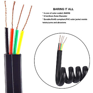 YIENFBEV Telephone Handset Cord Detangler 2 Sets, 2 Pack 360 Degree Rotating/Anti-Tangle Landline Cable and 2 Pack Telephone Handset Cord 7.5 Foot Uncoiled (1.2 Foot Coiled)