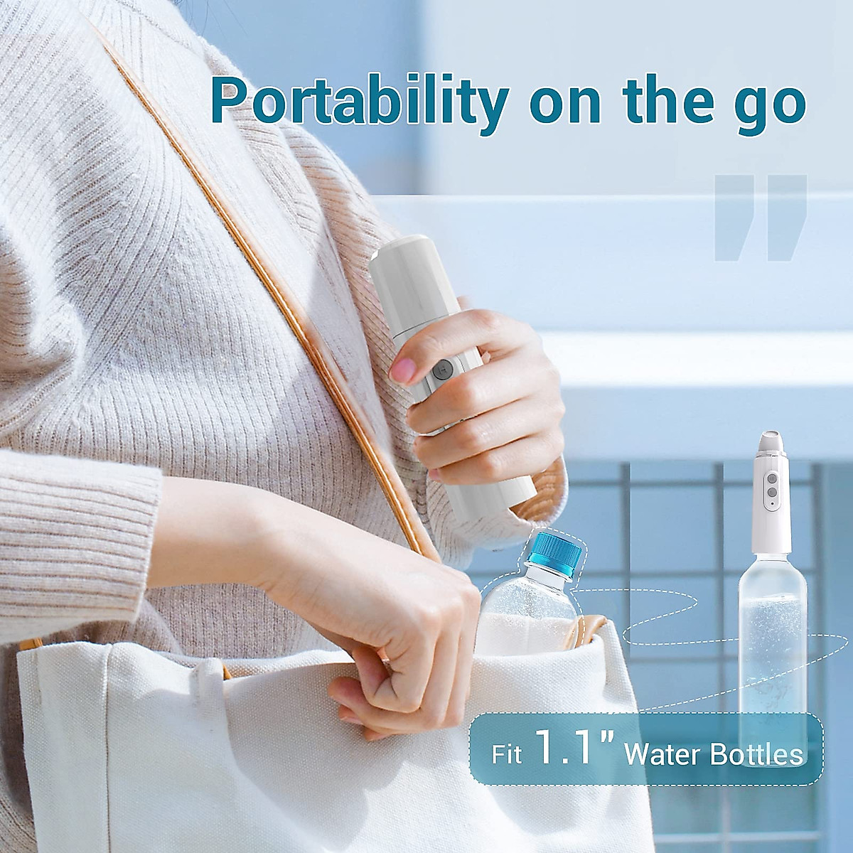 EVAWOO Portable Bidet Sprayer Automatic, Handheld Personal Electric Portable Bidets Toilet Sprayer Bidet IPX7 Waterproof Upside Down Bottle Squirter for Travel, RV Camp, Women Men, USB Rechargeable