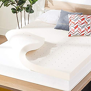 Best Price Mattress 4 Inch Ventilated Memory Foam Mattress Topper, CertiPUR-US Certified, Queen