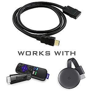 HDMI Port Extender Male-to-Female Cable Cord Wire for All-New Fire TV FireTV Stick Streaming Device with Alexa Voice Remote 2020 2018 & Older Versions, Fire TV Stick Lite (Cable Only)