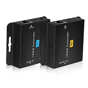avedio links 196ft/60m HDMI Extender Over Cat 5e/6/7, 1080P HDMI Ethernet Extender Balun Adapter with Single POC Power Supply, Support 3D, EDID, Deep Color, Compatible with DVD, Fire Stick, Roku, PS5