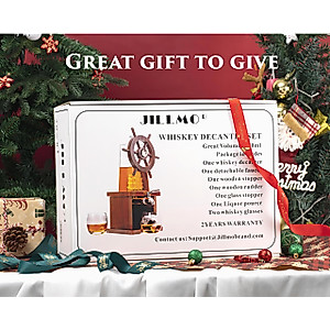 Jillmo Whiskey Decanter, 1250ml Whiskey Decanter Set with 2 Globe Glasses