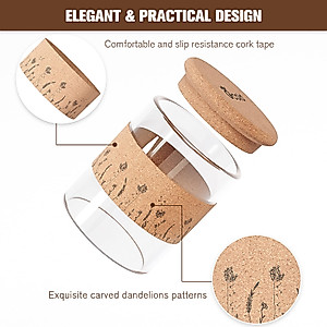 Qcold Glass Qtip Holder Dispenser with Cork Lid, Cotton Ball Swab Pad Rounds Holder Containers Bathroom Handmade Glass Canister Jars for Bathroom Restroom Vanity Countertop Decorations and Organizer