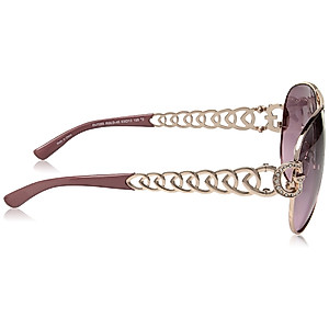 GUESS Women's Metal Aviator Sunglasses, RGLD-45, 63 mm