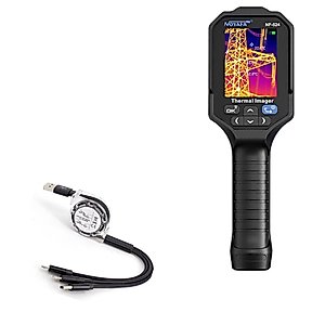 BoxWave Cable Compatible with Noyafa NF-524 Precision Detector Thermal Imager - AllCharge miniSync, Retractable, Portable USB Cable - Jet Black