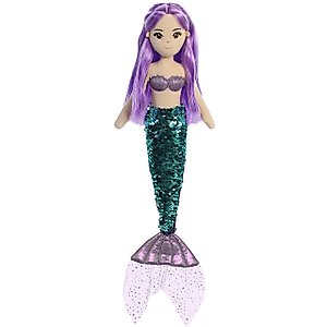 Aurora® Enchanting Sea Sparkles™ Sequin Sparkles™ Jenna Stuffed Doll - Imaginative Play - Magical Companions - Green 18 Inches