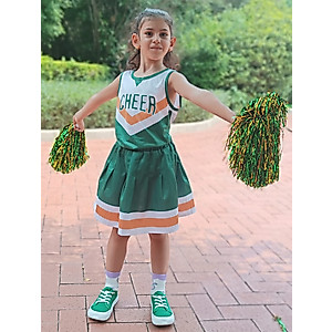 KAKALVER cheerleader costume for girls cheerleader outfit for Halloween Dress Up Cheerleader Gifts