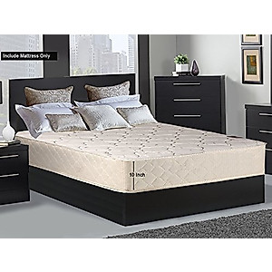 Greaton Medium Plush Tight top Innerspring Fully Assembled Mattress, Good for The Back, 75" X 48", White & LT Brown