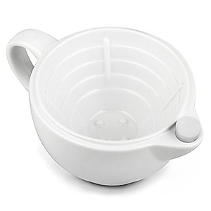 QSHAVE Shaving Scuttle Mug - Keep Lather Always Warm - White Large Deep Size Bowl Handmade Pottery Cup (White)