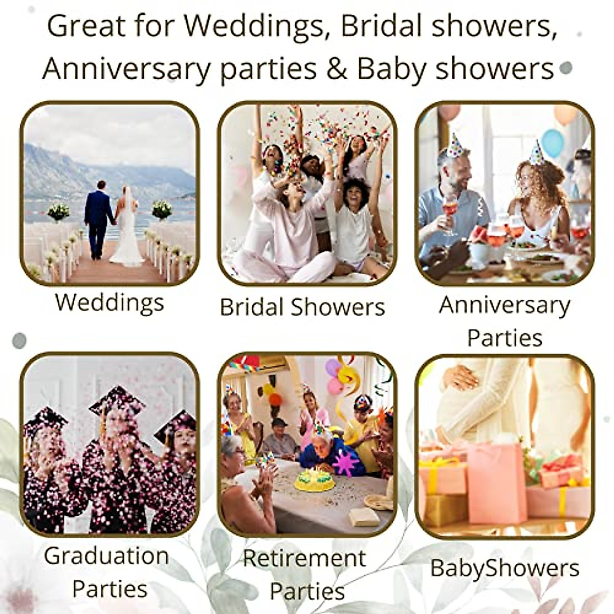 AURAFRANCINA Wedding Guest Book with Gold Foil Printed Design - Guest Book with Gold Pen & Holder - Unique Guest Book Wedding Reception with 100 Gold Foil Edge Pages - Hardcover Guest Book for Party