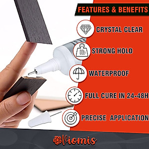 Viomis B7000 Glue 2PCS 15ml/0.5oz, Clear Craft Glue for Jewelry, B7000 Adhesive for Rhinestone Bead, Super Glue with Precision Tips for Cloth Shoe Fabric Cell Phone Screen Repair Metal Stone Nail Art