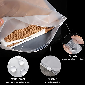 Belit 15 Pcs Clear Ziplock Storage Bags, Large Size Packaging Bags, Plastic Bags for Sweaters, Shirt, Sheet, Blanket, 3 sizes 12x16 inch, 16x20 inch, 20x28 inch