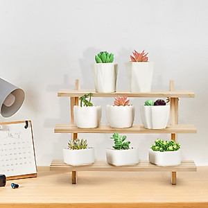 Coloch 3 Tier Wooden Cupcake Stand, Rustic Retail Display Riser Jewelry Holder Stand, for Cupcakes, Desserts, Brooch, Bracelet, Tabletop Jewelry Display, 15.8 x 9x 10.2 Inch