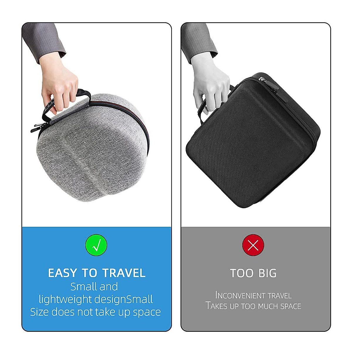 dethinton Compatible with Oculus Quest2 Case, Travel Case Compatible with Oculus Quest2 All-in-one VR Gaming Headset and Controllers Includes Multiple Quest2 Accessories (Gray)