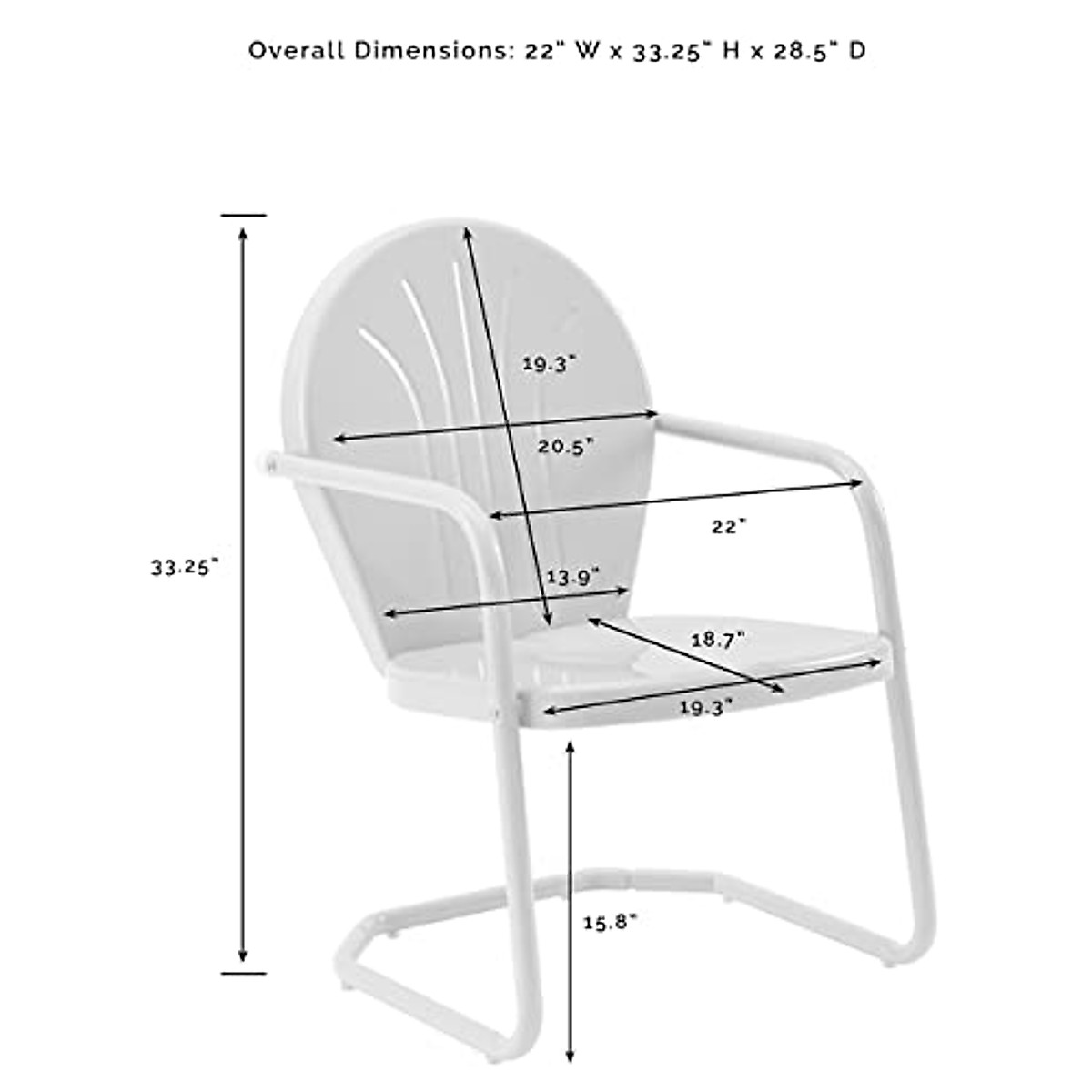 Crosley Furniture Griffith Metal Outdoor Chair - Grasshopper Green
