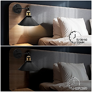 LABOREDUCER Battery Operated Wall Sconces Set of 2,Black Wireless Sconces Wall Lighting with Remote,Flexible Battery Wall Lamps,Wall Mounted Lights for Bedroom, Living Room, Hallway