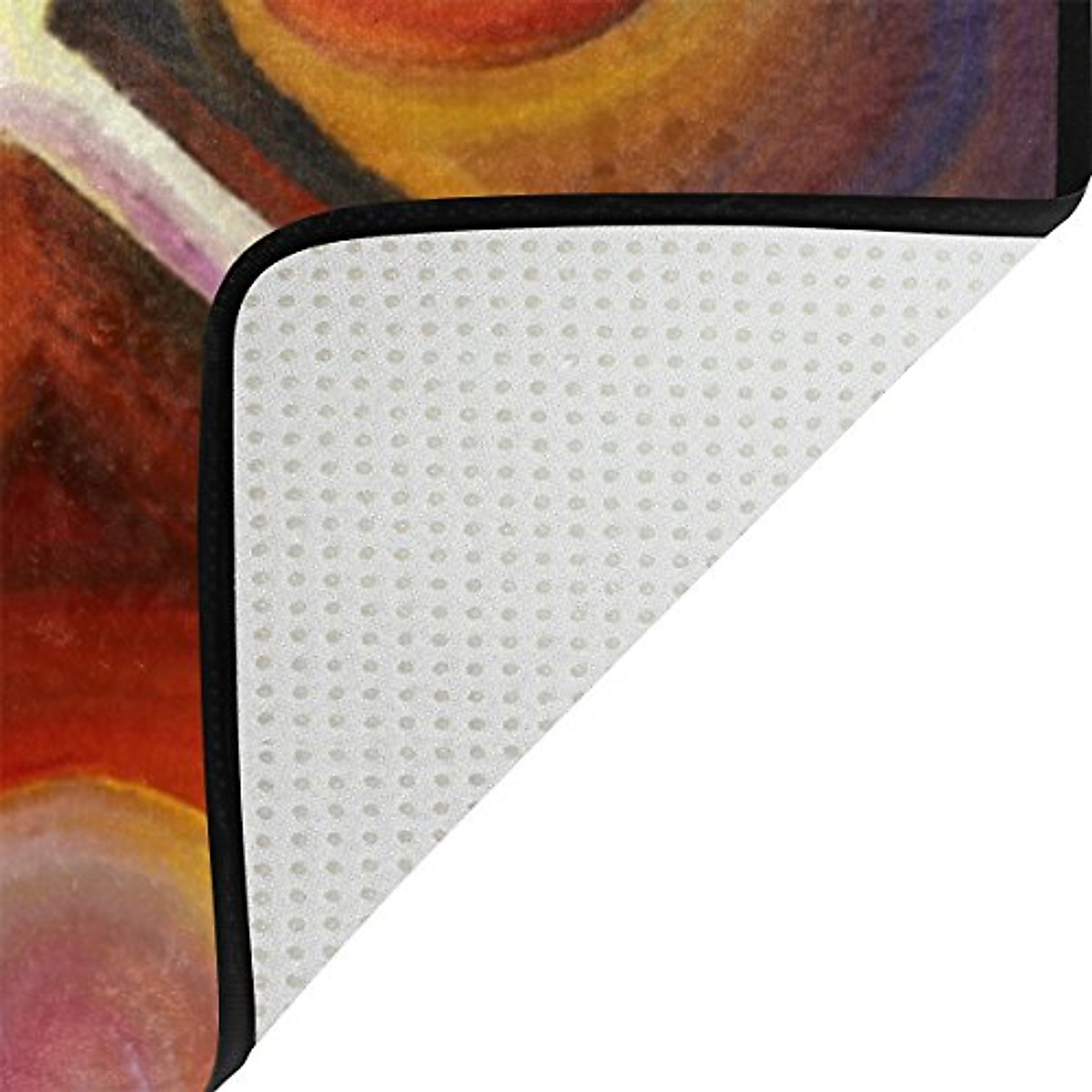 My Little Nest Flowing Melody and Music Note Area Rug 4'10" x 6'8" Lightweight Modern Floor Mat Non-Slip Indoor Outdoor Decor Soft Carpet for Bedroom Living Dining Room