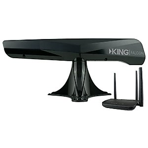 KING KF1001 Falcon Automatic Directional WiFi Antenna with WiFiMax Router and Range Extender - Black