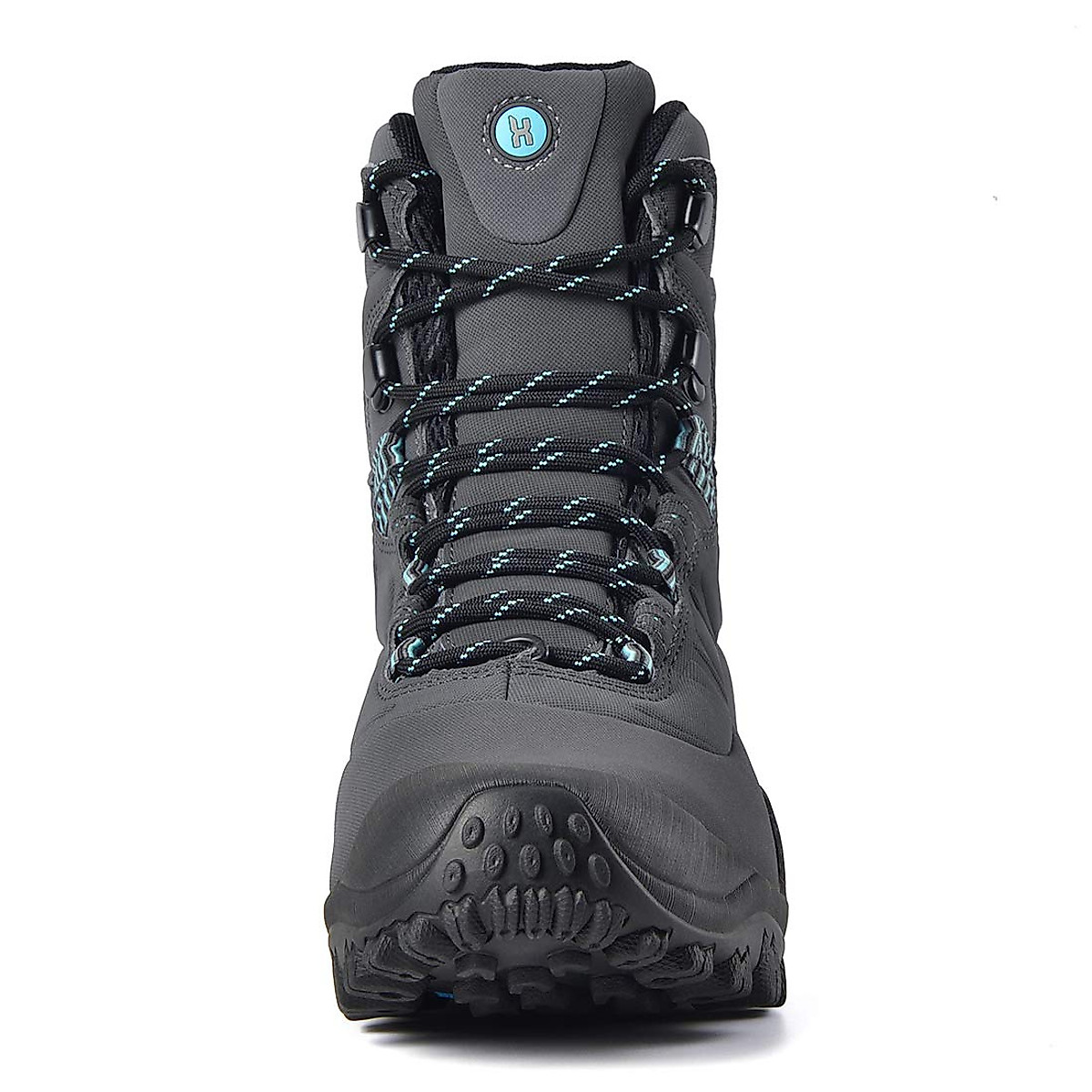 Manfen Women's Hiking Lightweight Waterproof Hunting Ankle Support Boots, Gray/Sky Blue, 8.5