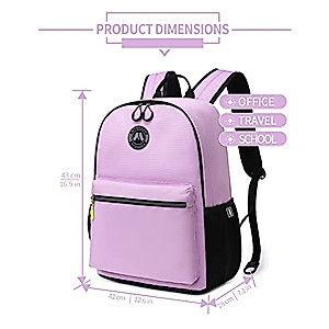 Lohol Lightweight & Casual Daypacks for Men, Women & Students, Perfect Daily Backpack for School, Work, and Travel (Light Purple)