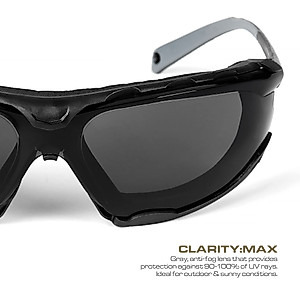Glove Station Optic Max - Anti-fog Protective Eyewear for Men - Safety Glasses with 3 Lens Options - Clear, Amber or Gray