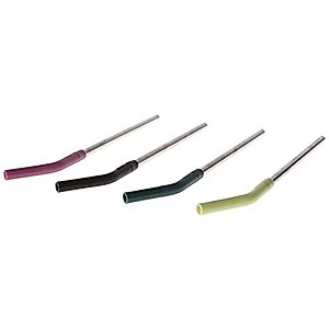 Klean Kanteen Straw 4-pack, Stainless Steel with Safe, Removable Silicone Tips - 8mm Diameter - Multi-Color, One Size (1005789)