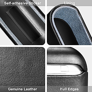CEENFFO Leather for AirPods 3 Case 2021, Genuine Leather for Airpods 3 Wireless Charging Case (Front LED Visible) Protective Skin for Men Women